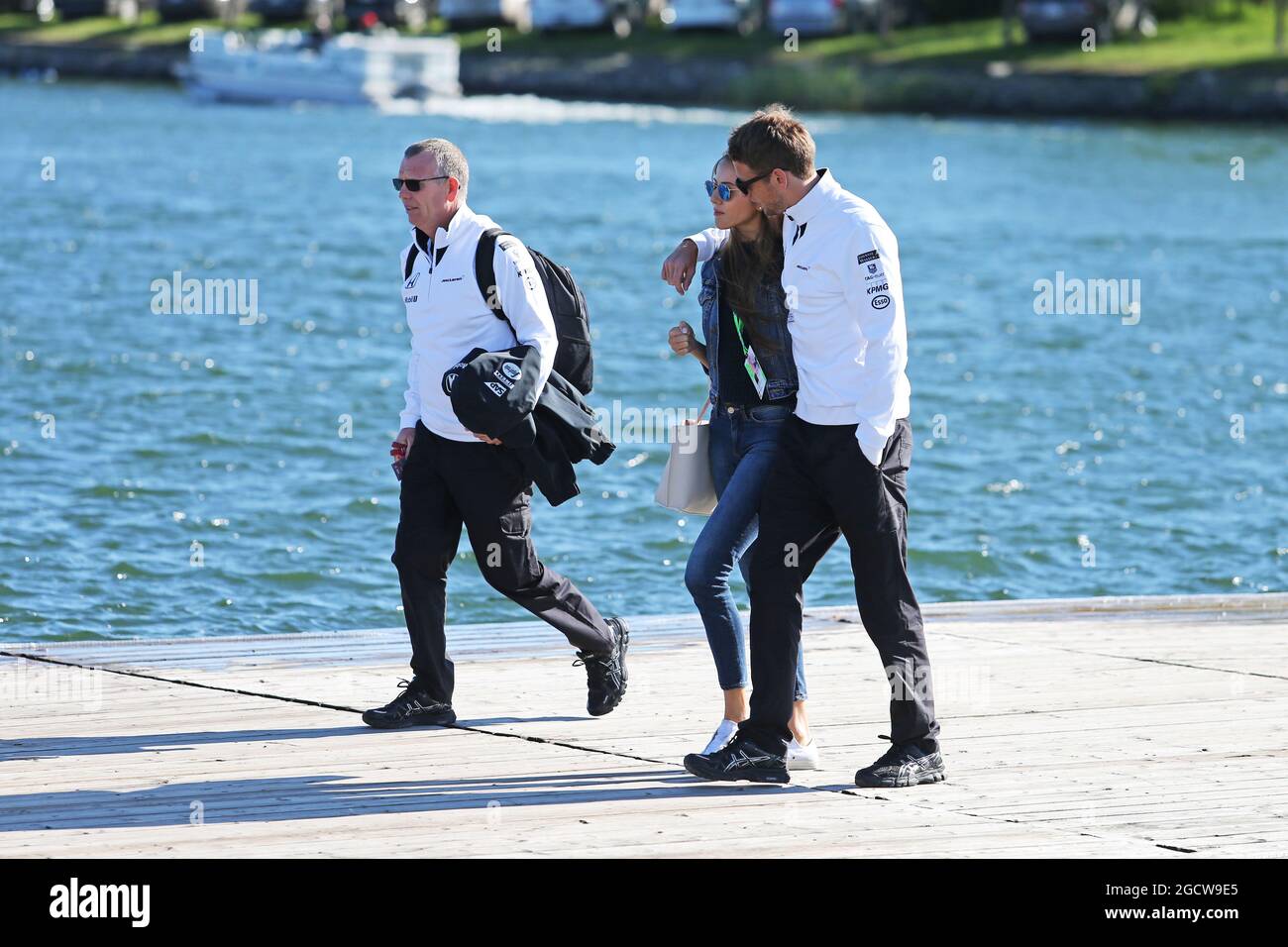 Jenson Button (GBR) McLaren with his wife Jessica Button (JPN ...