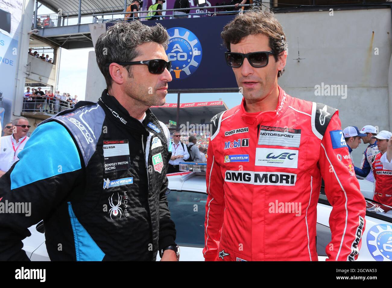 (L to R): Patrick Dempsey (USA) #77 Dempsey Proton Racing Porsche 911 ...