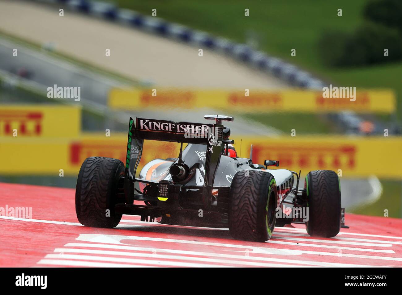 Sahara force india f1 vjm08 runs wide hi-res stock photography and ...