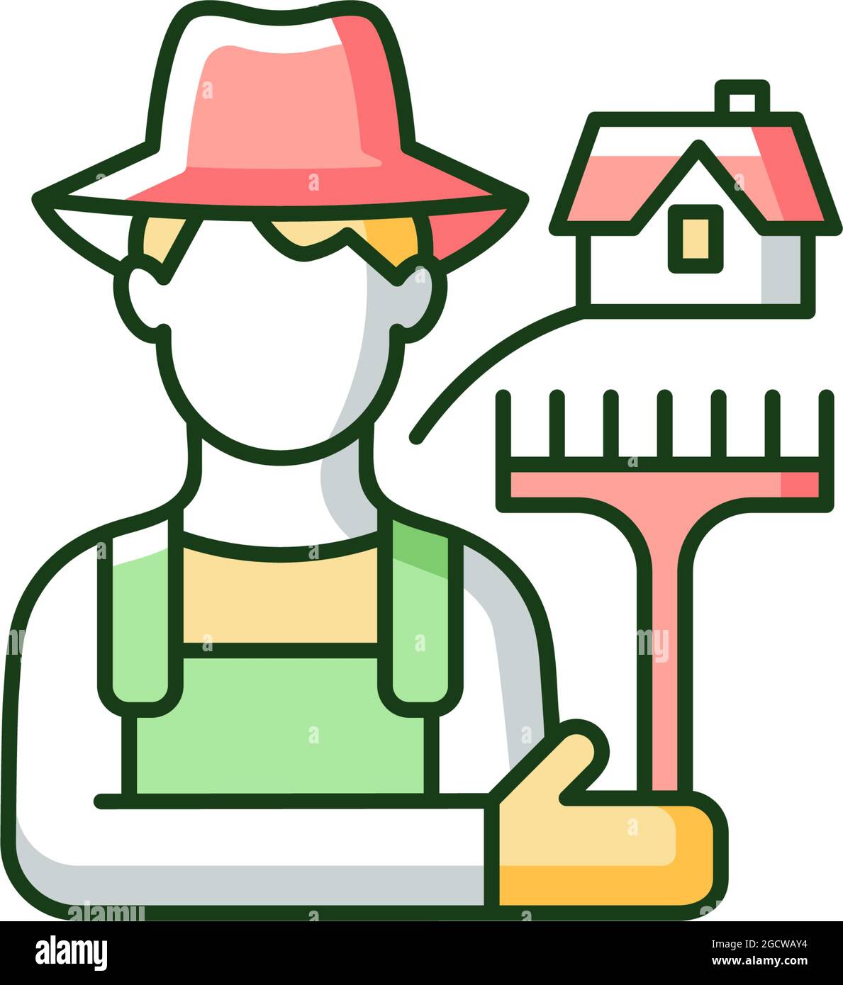 Rural workers RGB color icon Stock Vector Image & Art - Alamy