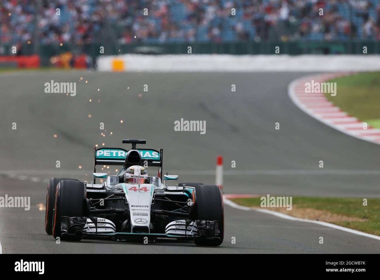 Mercedes amg f1 w06 sends sparks flying hi-res stock photography and ...