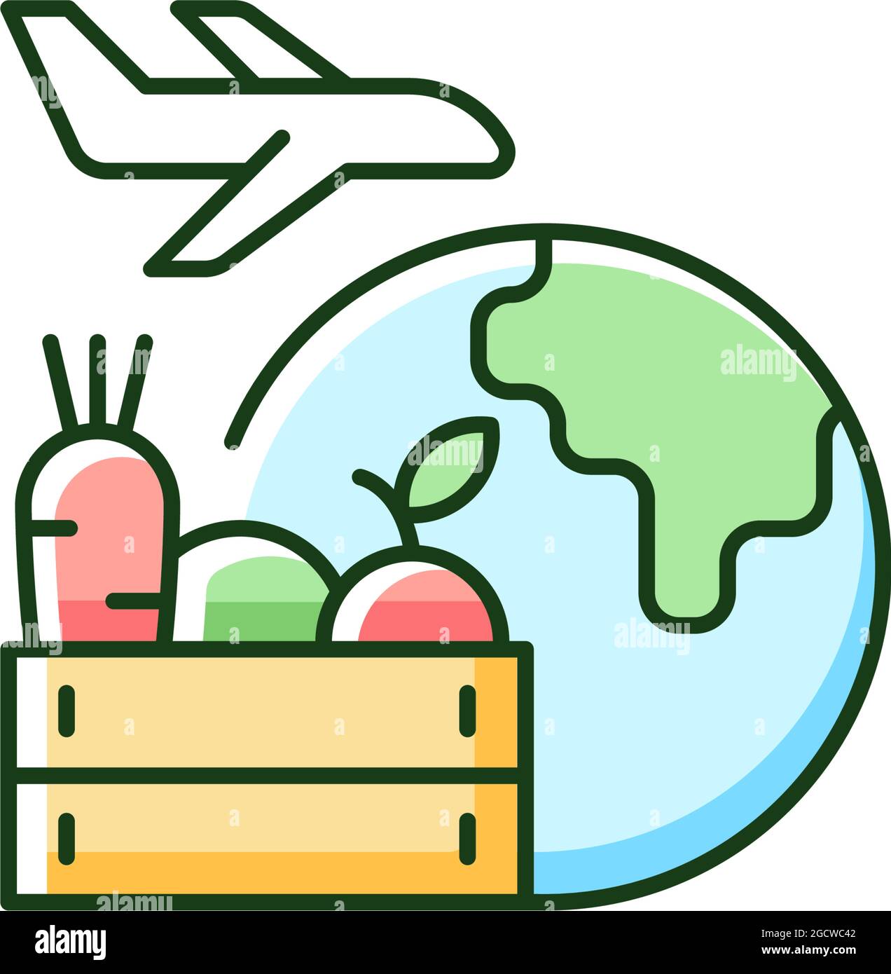 Agricultural products export RGB color icon Stock Vector Image & Art ...