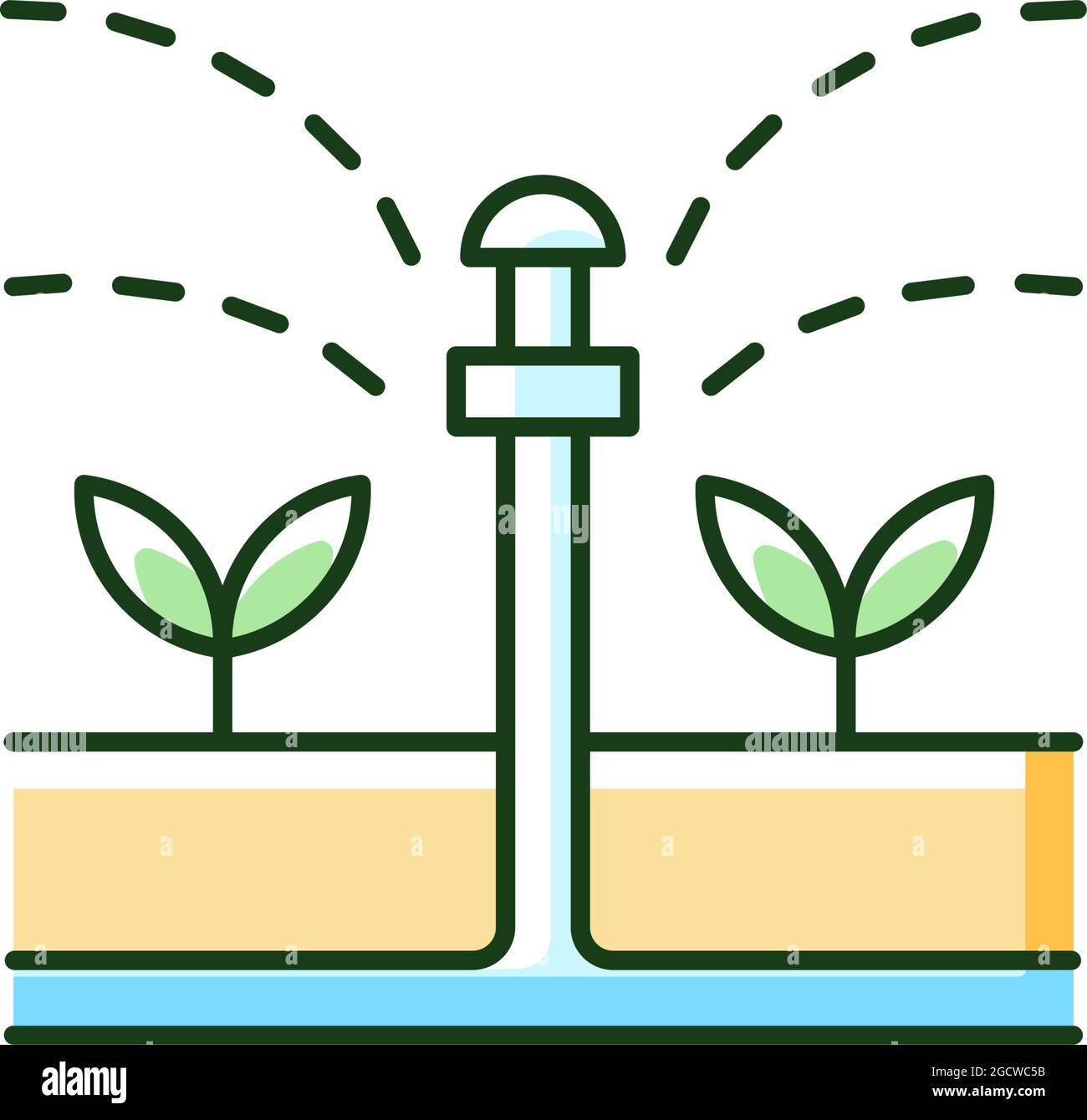 Sprinkler crop irrigation Stock Vector Images - Alamy