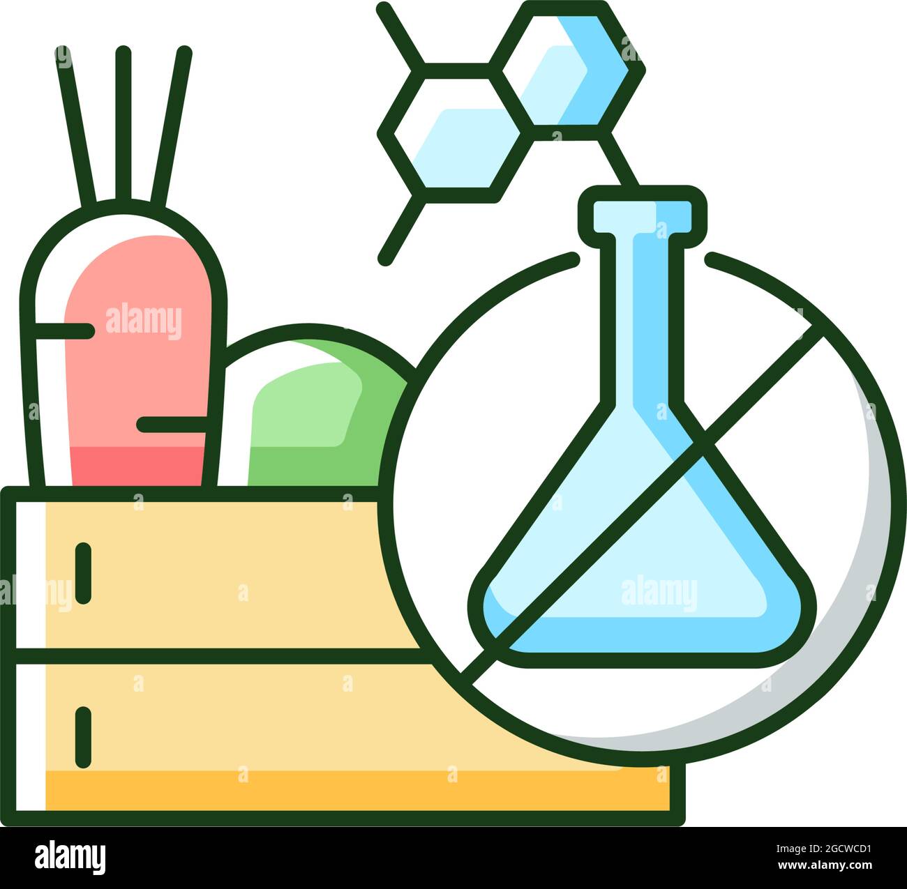 Chemical free food production RGB color icon Stock Vector Image & Art ...
