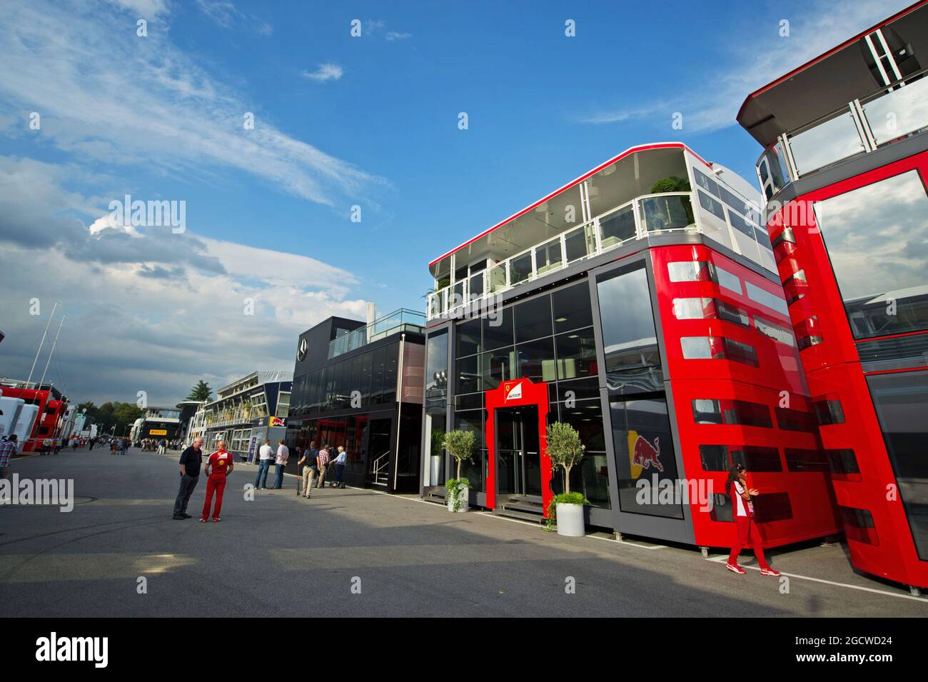 Ferrari motorhome in paddock hi-res stock photography and images - Alamy