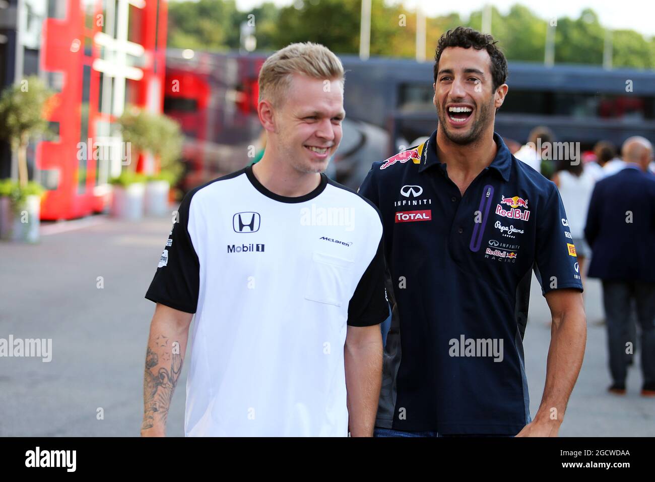 (L to R): Kevin Magnussen (DEN) McLaren Test and Reserve Driver with ...