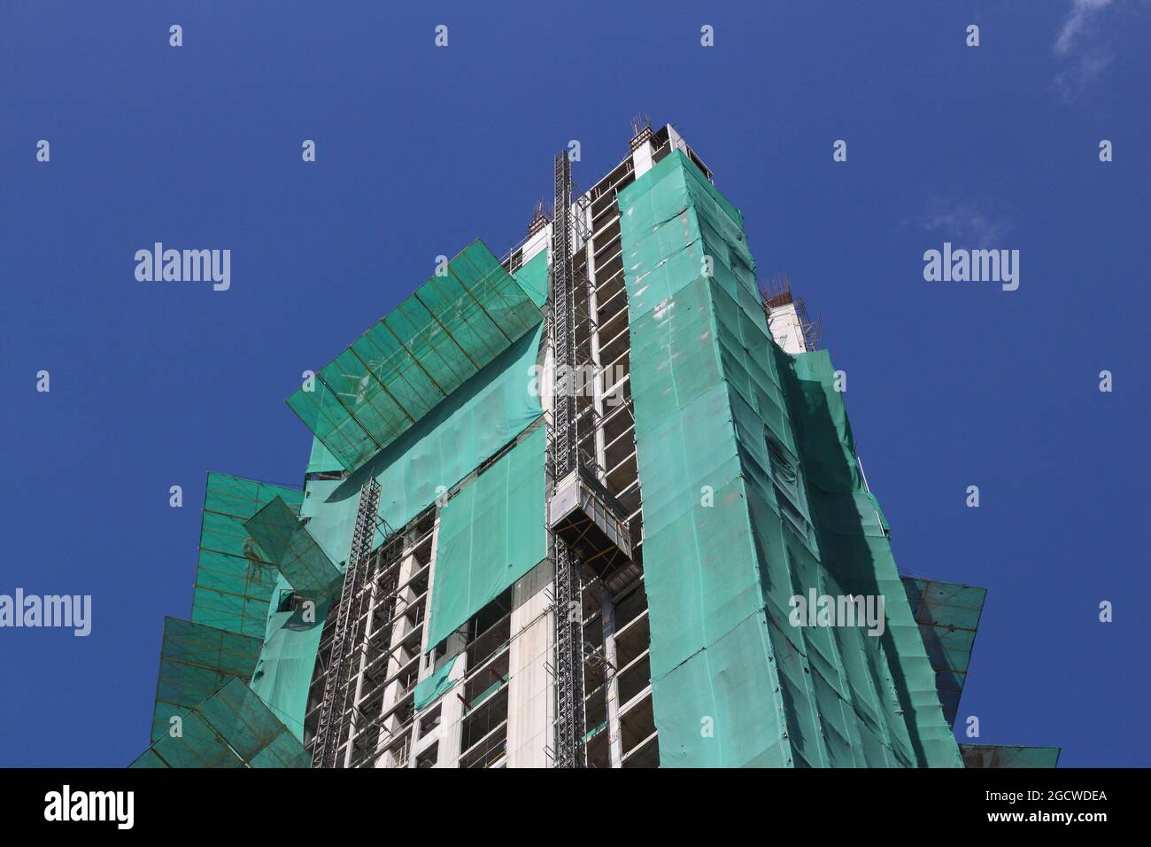 Office building construction - generic city skyscraper development in ...