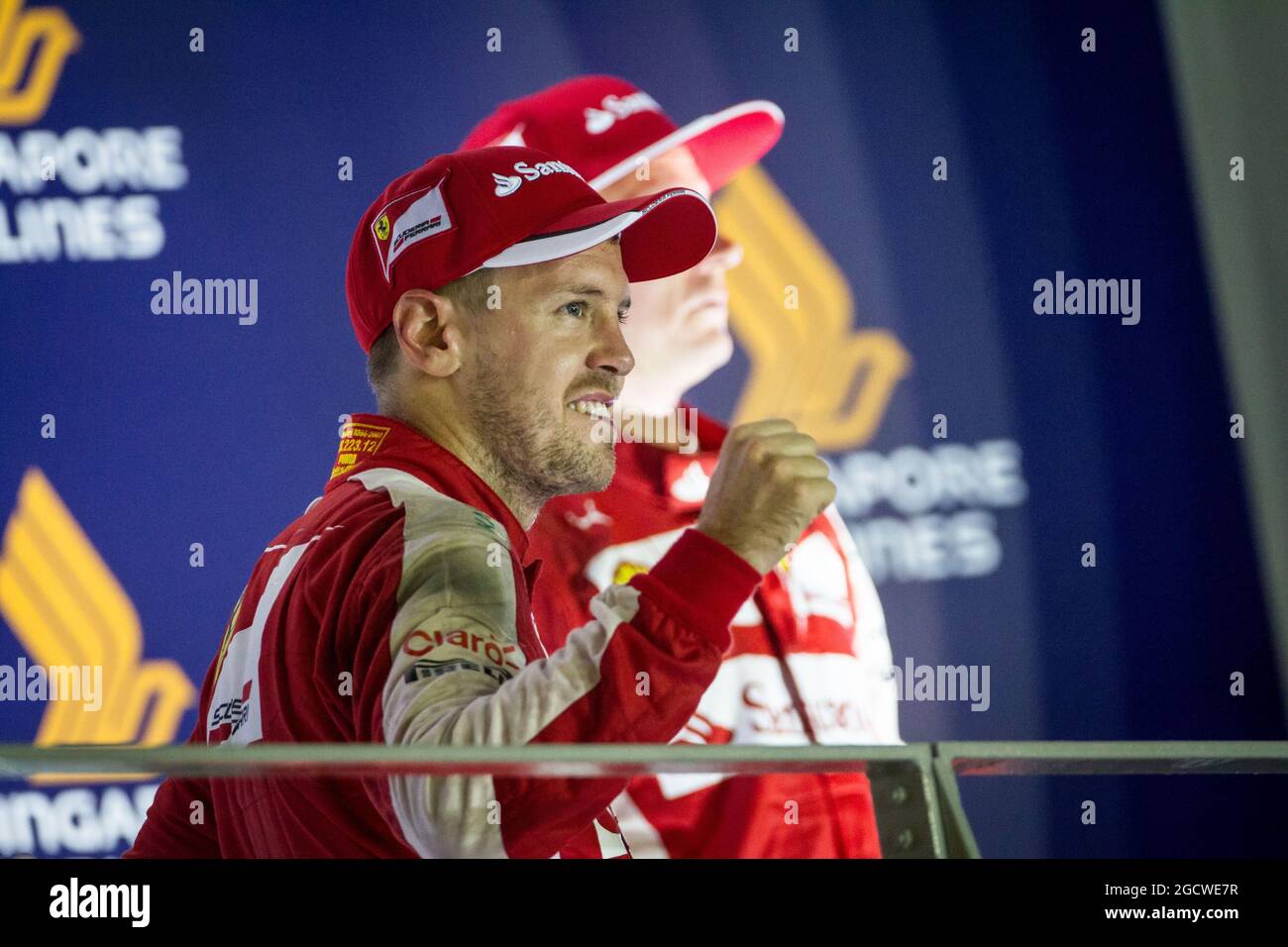 F1 singapore vettel podium hi-res stock photography and images - Alamy