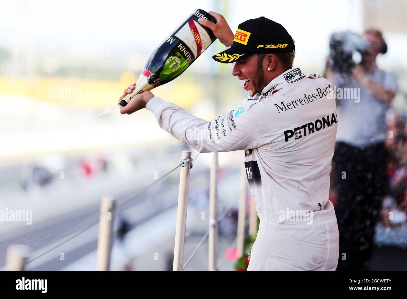 Race winner Lewis Hamilton (GBR) Mercedes AMG F1 celebrates with the ...