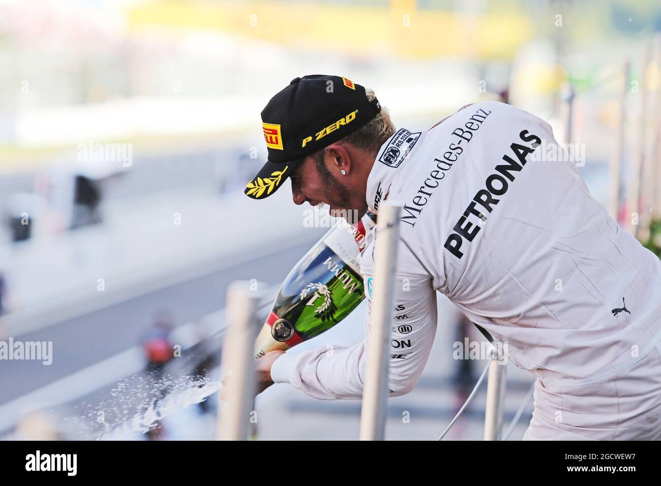 Race winner Lewis Hamilton (GBR) Mercedes AMG F1 celebrates with the ...