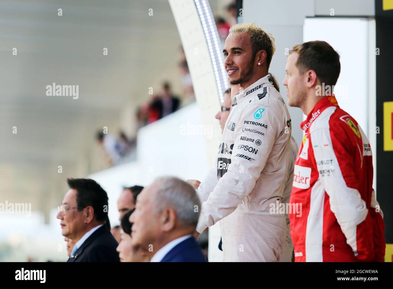 Race winner Lewis Hamilton (GBR) Mercedes AMG F1 celebrates on the ...