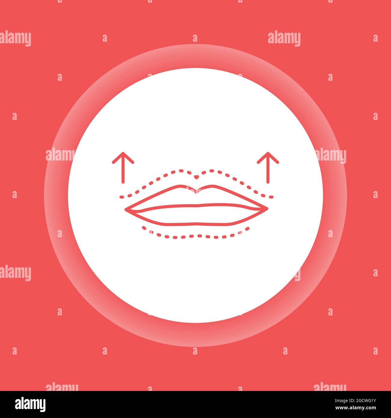 Change shape lips color button icon. Cosmetology. Lip augmentation with ...