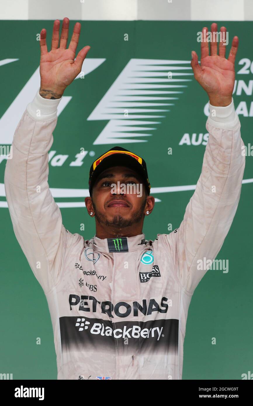 Race winner and World Champion Lewis Hamilton (GBR) Mercedes AMG F1 ...