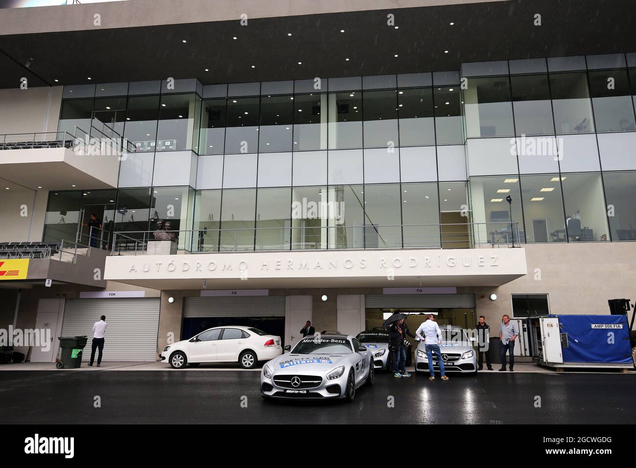 The pits of the Autodromo Hermanos Rodriguez. Mexican Grand Prix ...