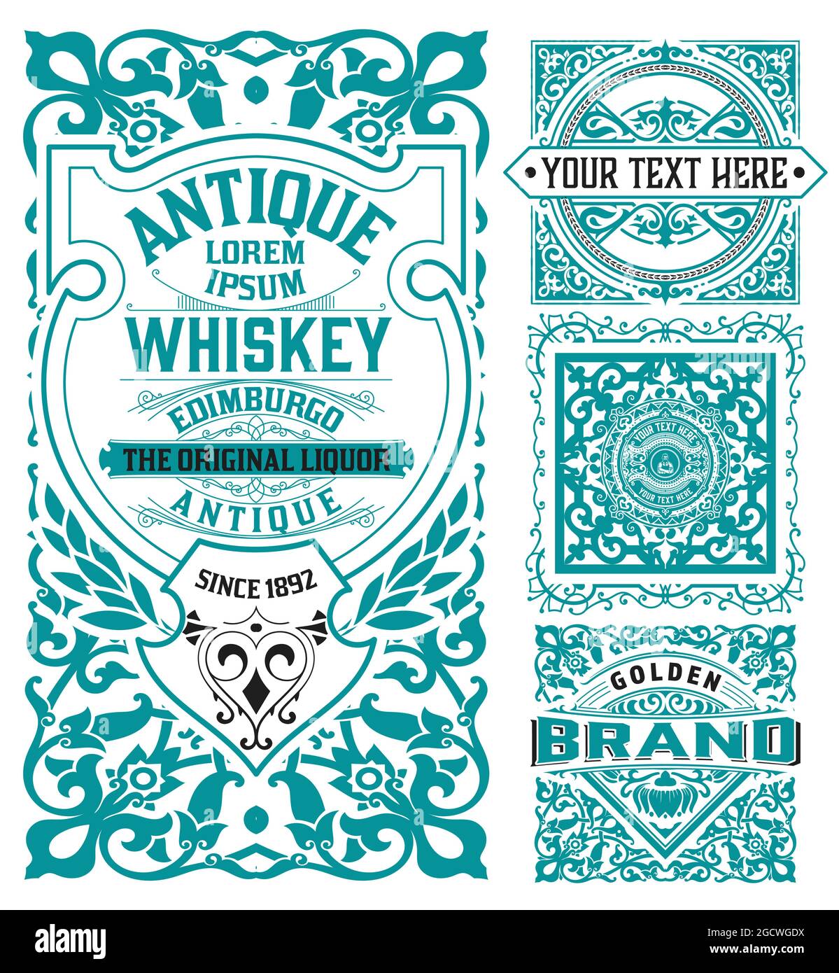 Set of 4 vintage labels for packing Stock Vector Image & Art - Alamy