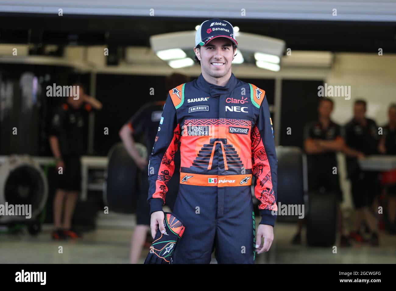 Sergio Perez (MEX) Sahara Force India F1 in special Mexico themed ...