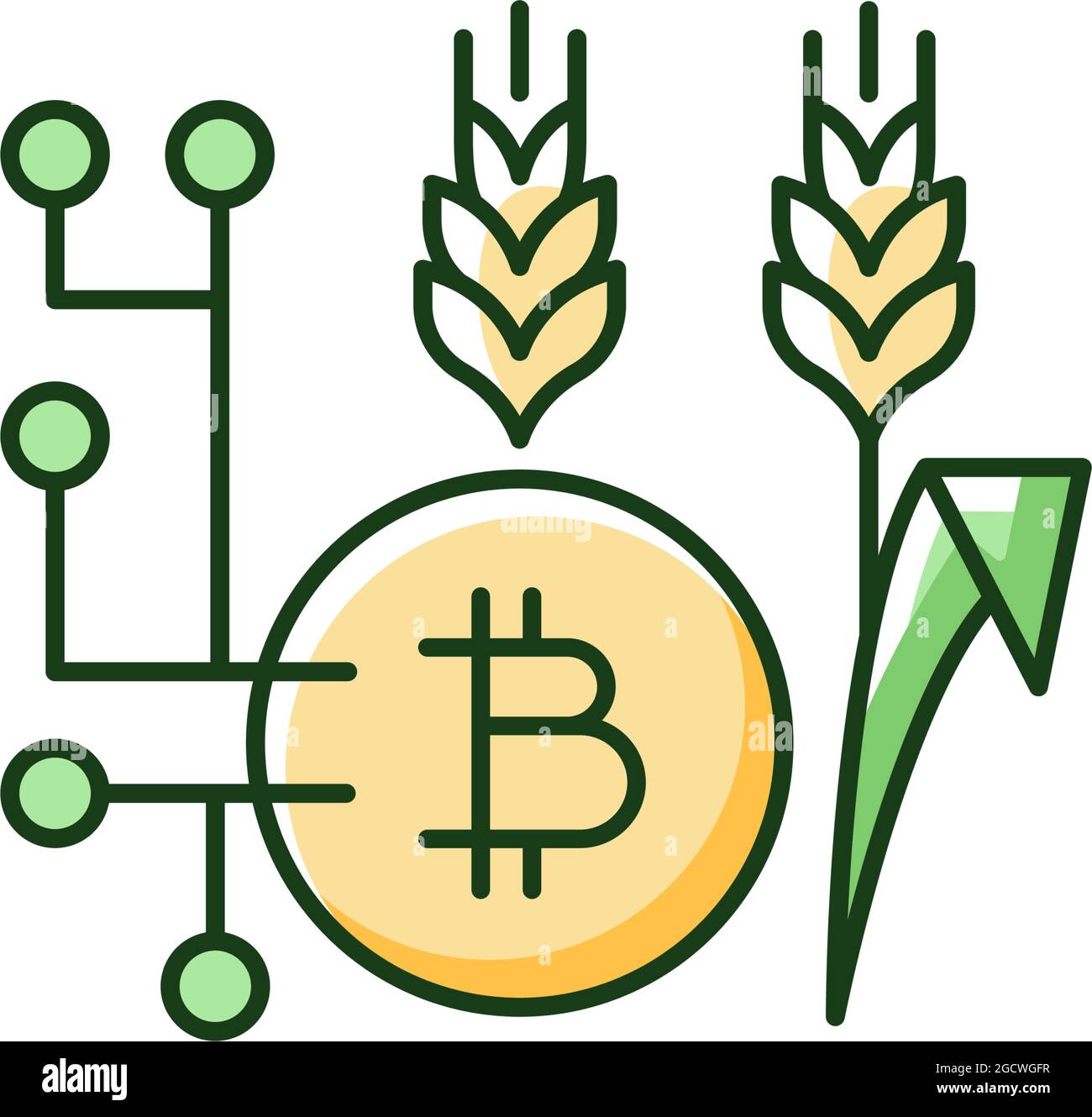 Blockchain technology in agriculture RGB color icon Stock Vector Image ...