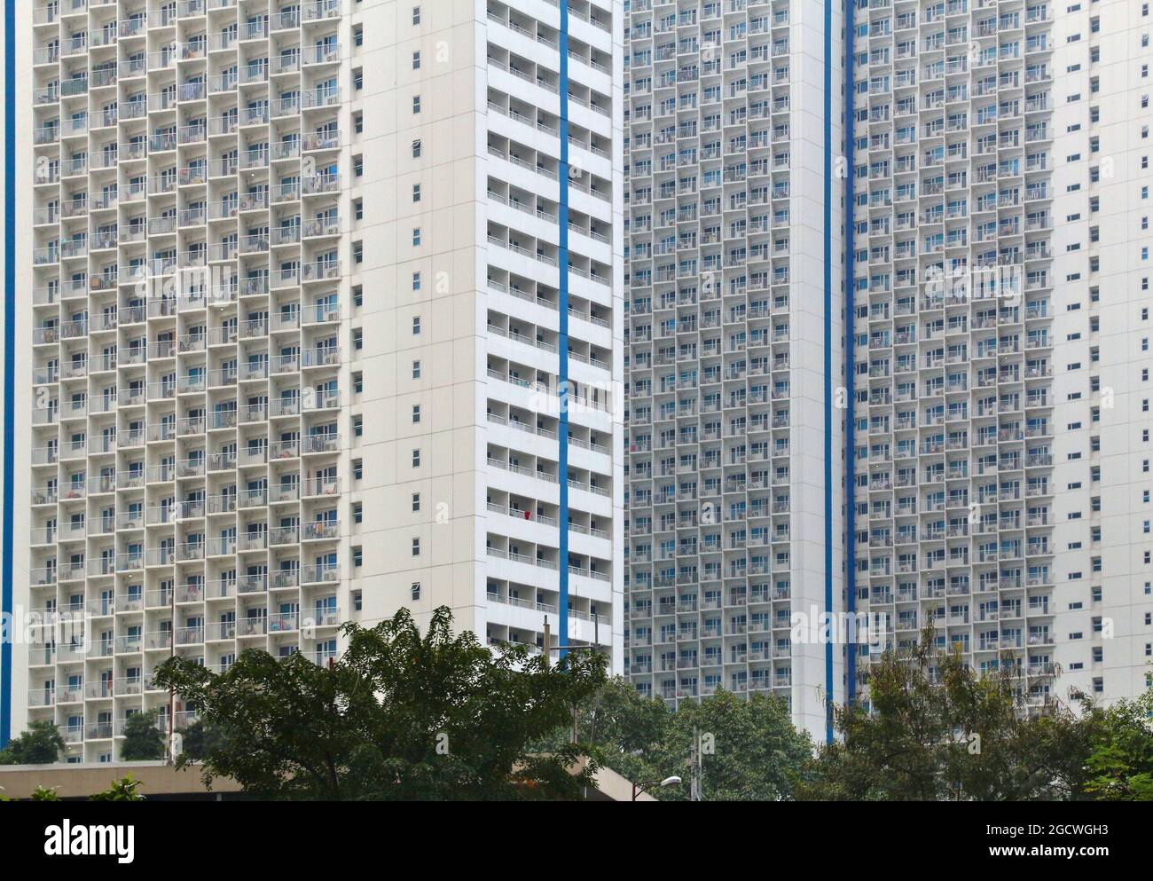 Global overpopulation - ultra high density apartment buildings in ...