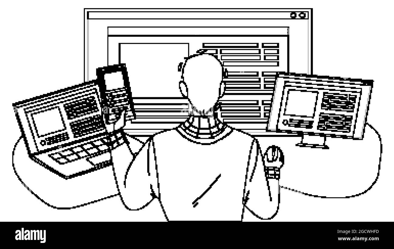 Front End Development Developer Occupation Vector Stock Vector Image ...