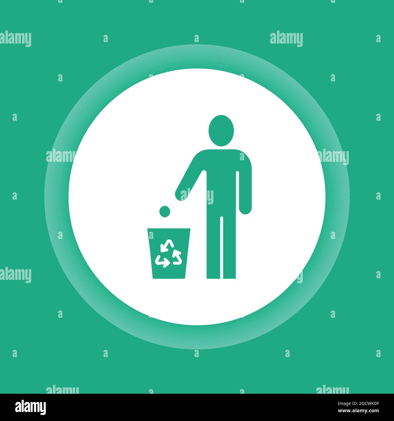Do not litter color glyph button icon. Man throws garbage Stock Vector ...