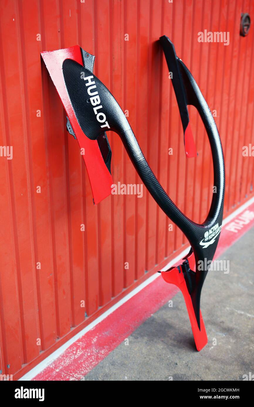 The Halo cockpit cover used on the Ferrari SF16-H. Formula One Testing ...