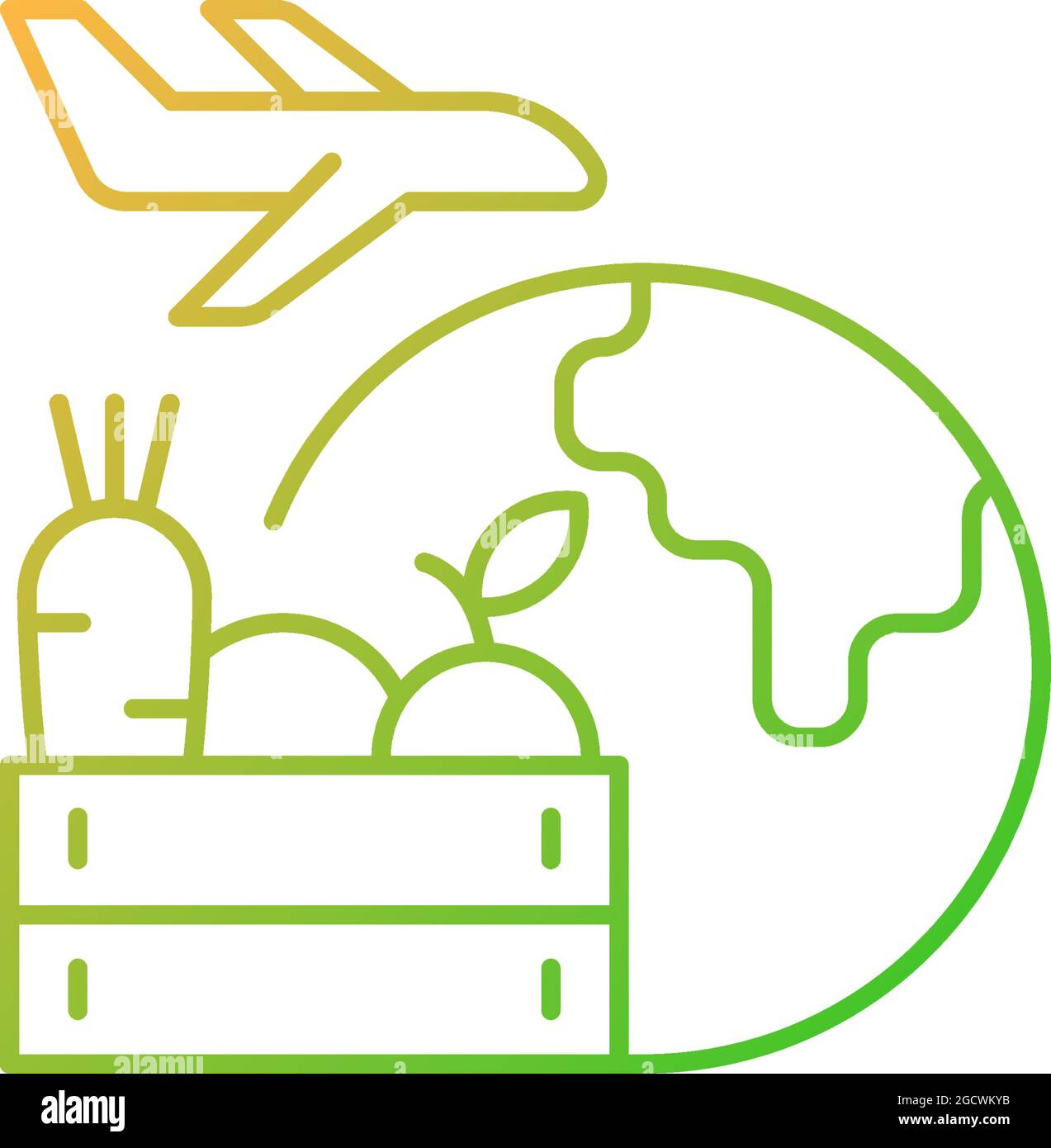 Agricultural products export gradient linear vector icon Stock Vector ...