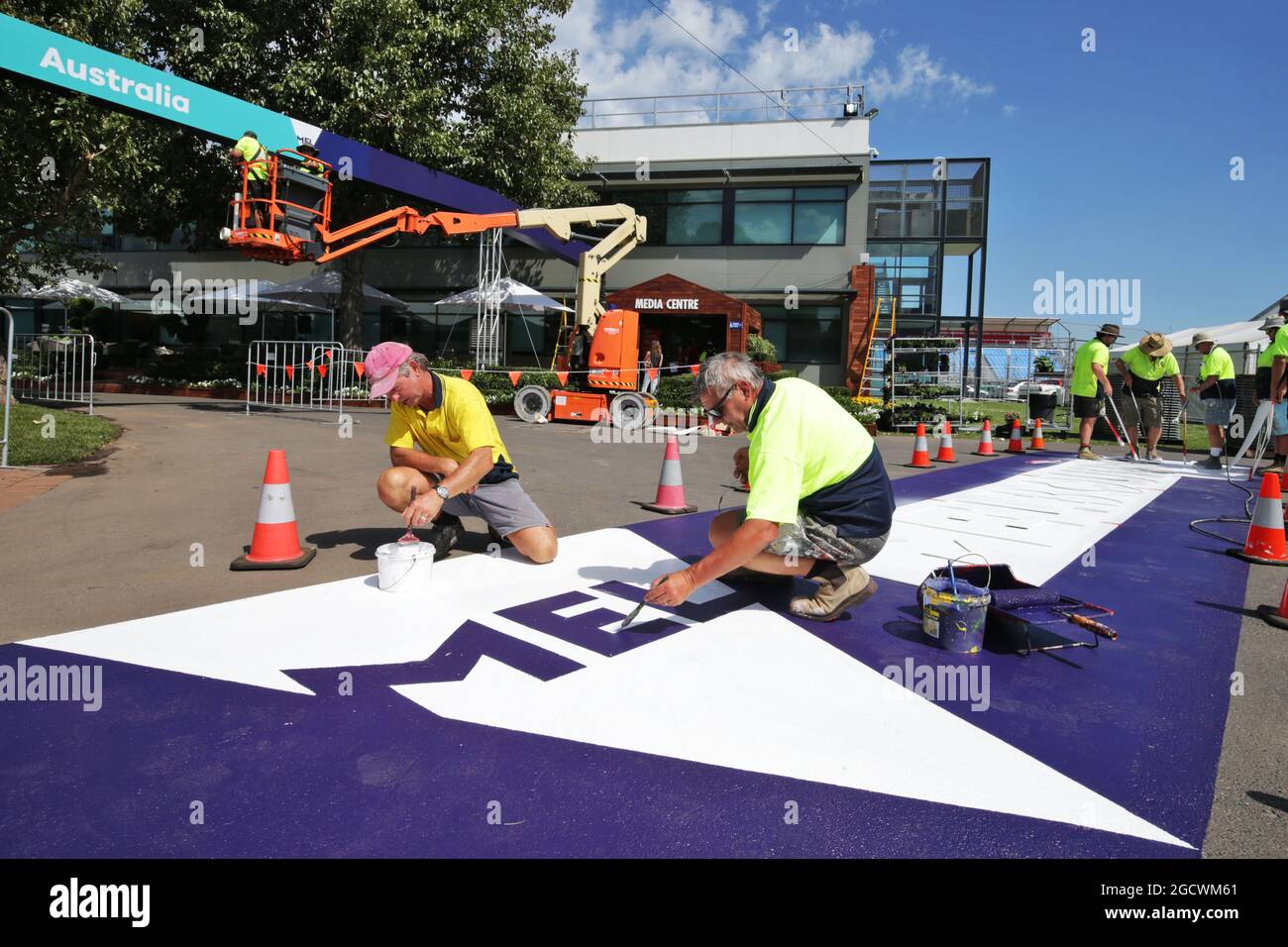 Preparations in the paddock. Australian Grand Prix, Wednesday 16th ...