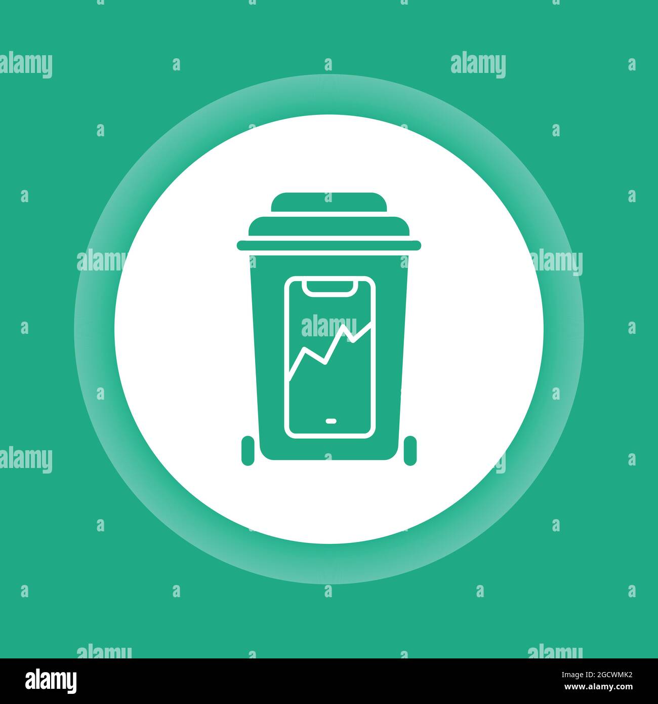 E-waste recyclable color glyph button icon. Waste recycling Stock ...