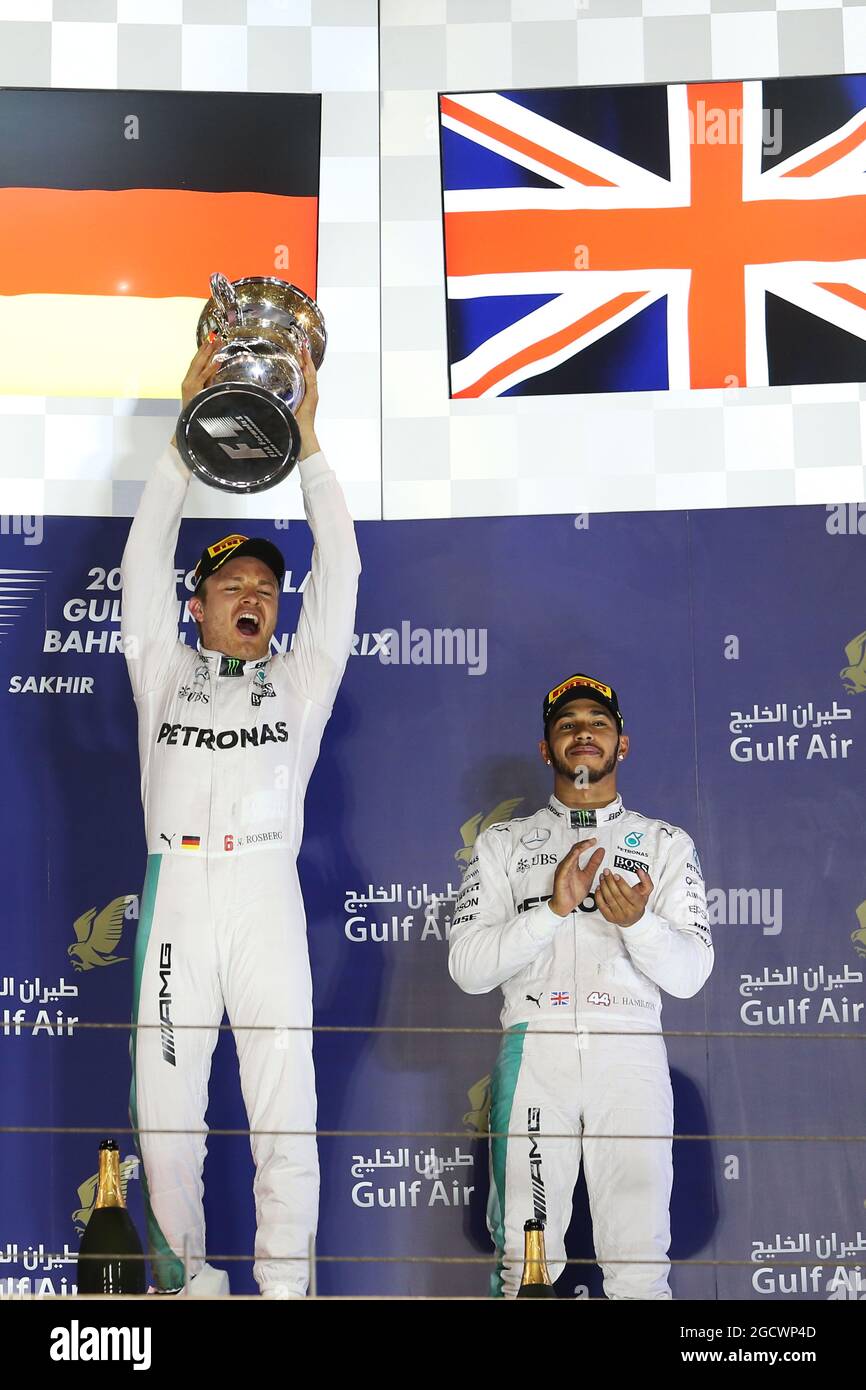 Mercedes amg f1 on podium team mate lewis hamilton hi-res stock ...