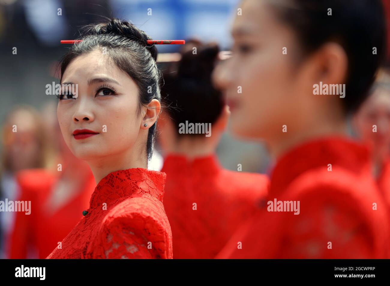 Grid girls on the drivers parade. Chinese Grand Prix, Sunday 17th April ...