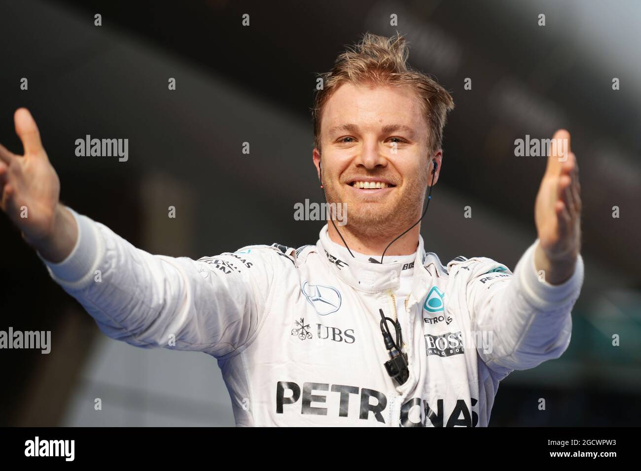 Race winner Nico Rosberg (GER) Mercedes AMG F1 celebrates in parc ferme ...