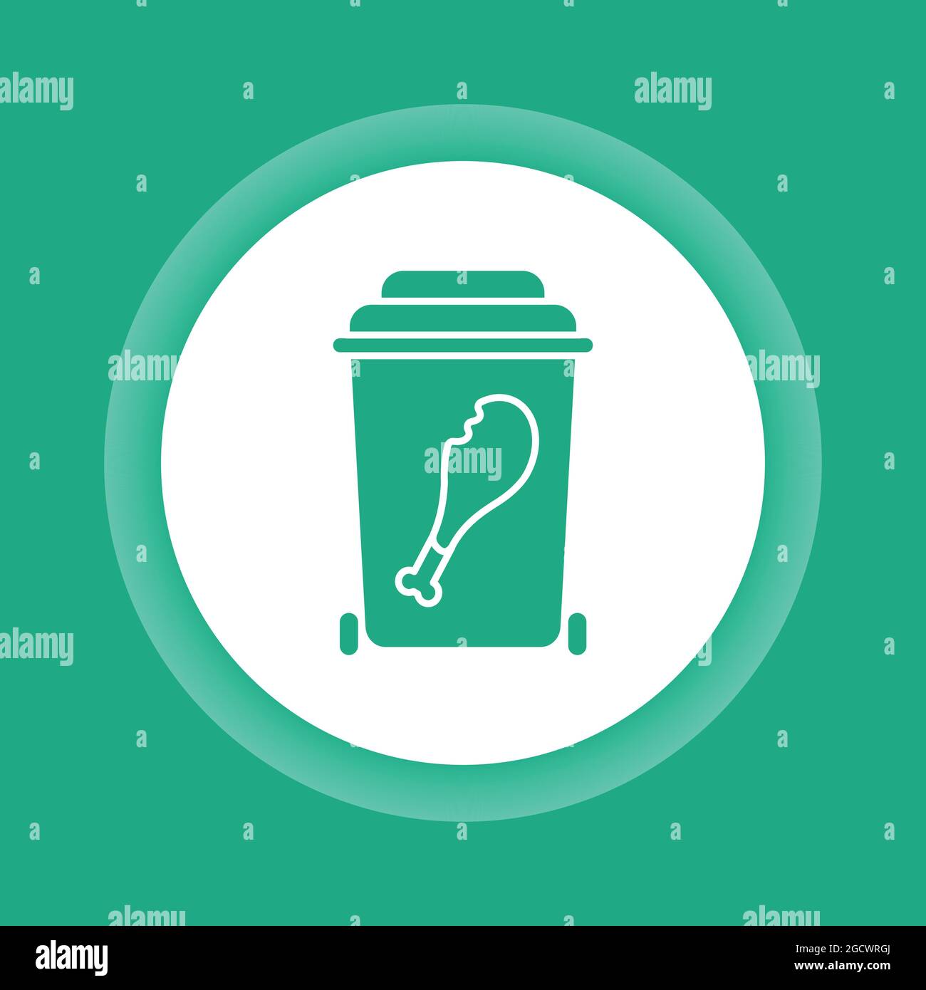 Compost recyclable color glyph button icon. Waste recycling Stock ...