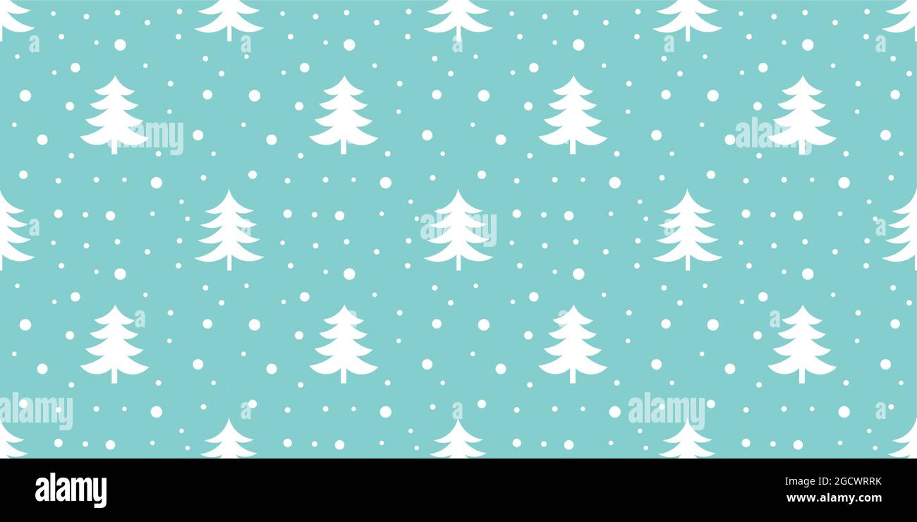 Blue and white Christmas trees seamless winter pattern. Vector ...