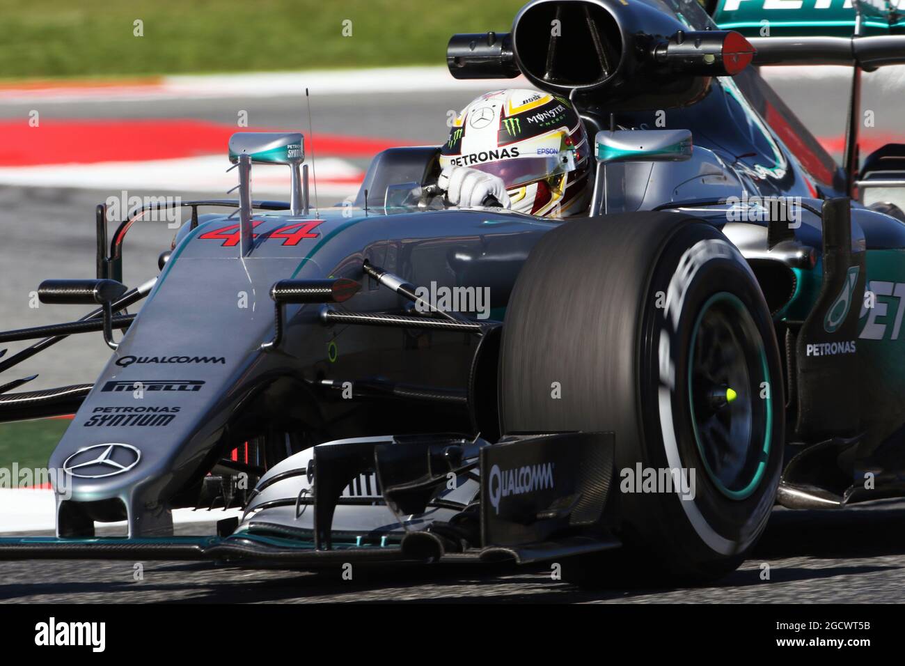 Lewis Hamilton (GBR) Mercedes AMG F1 W07 Hybrid. Spanish Grand Prix ...