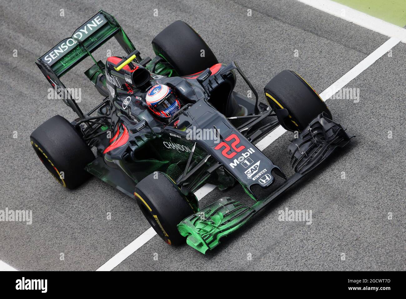 Mclaren mp4 31 flow vis paint on front wing rear wing hi-res stock ...