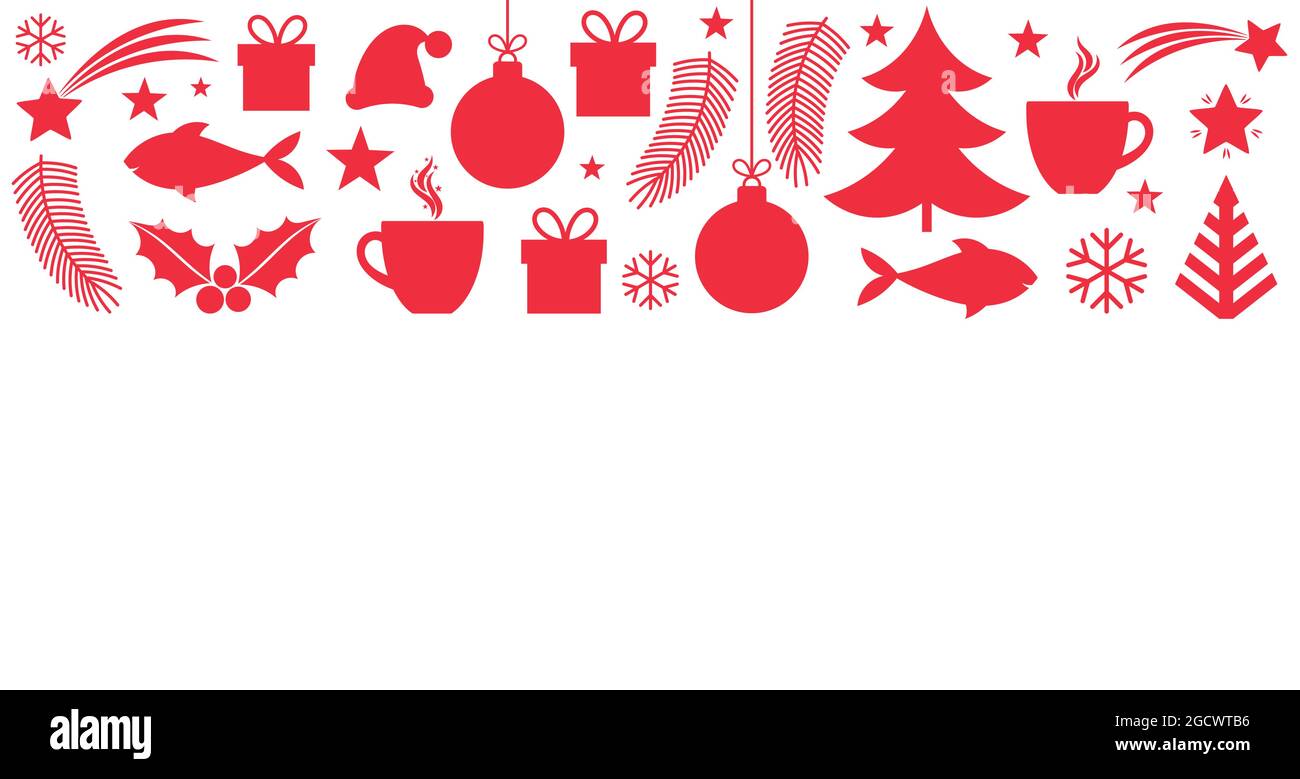 Christmas symbols elements greeting card. Vector illustration Stock ...