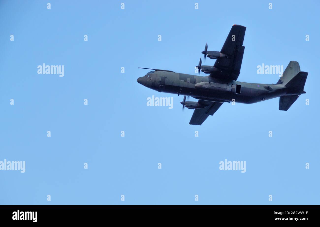 British RAF Lockheed Martin C-130J Hercules aircraft on a military ...