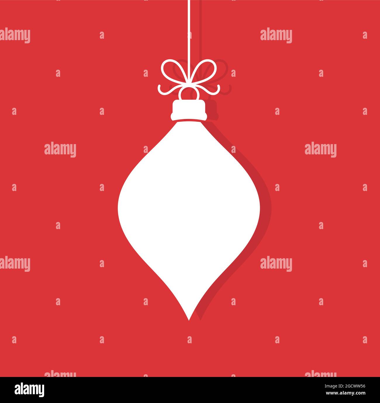 Christmas ornament on red background. Vector illustration Stock Vector ...