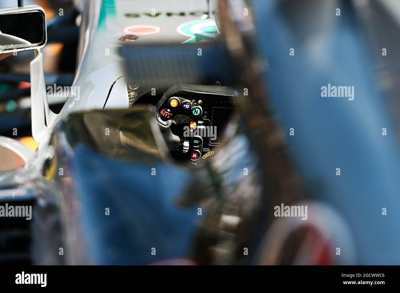 Mercedes AMG F1 W07 Hybrid steering wheel. Monaco Grand Prix, Friday ...