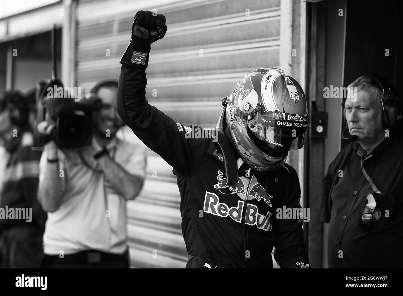 Daniel Ricciardo (AUS) Red Bull Racing celebrates his pole position in ...