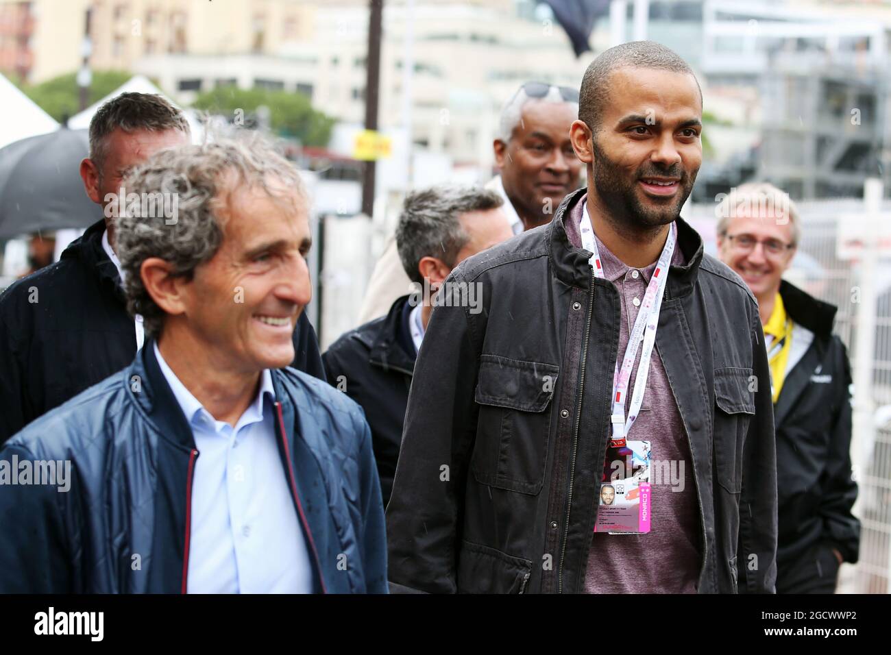 (L to R): Alain Prost (FRA) with Tony Parker (FRA) NBA Basketball ...