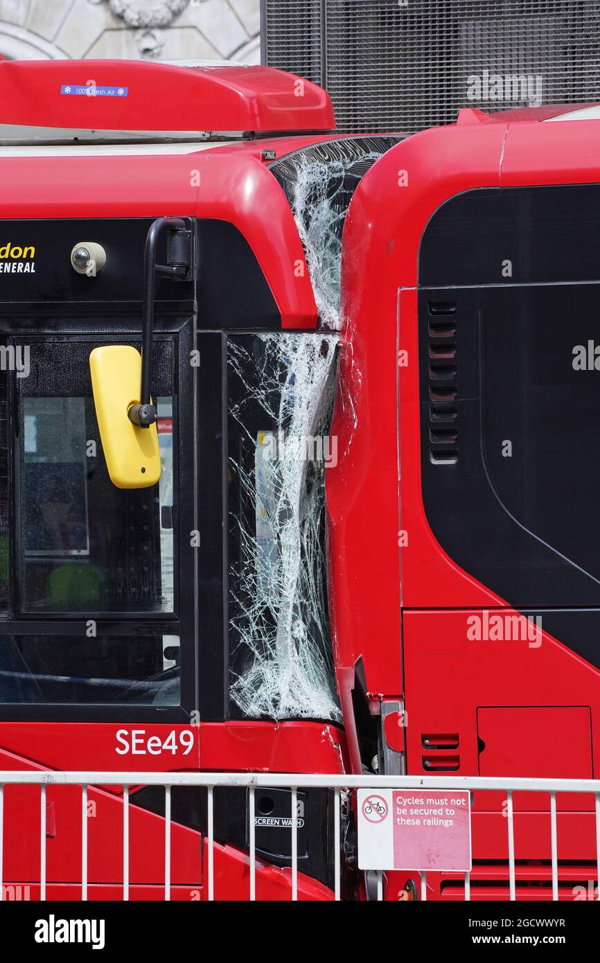 The scene at Victoria bus station, central London, after a crash ...
