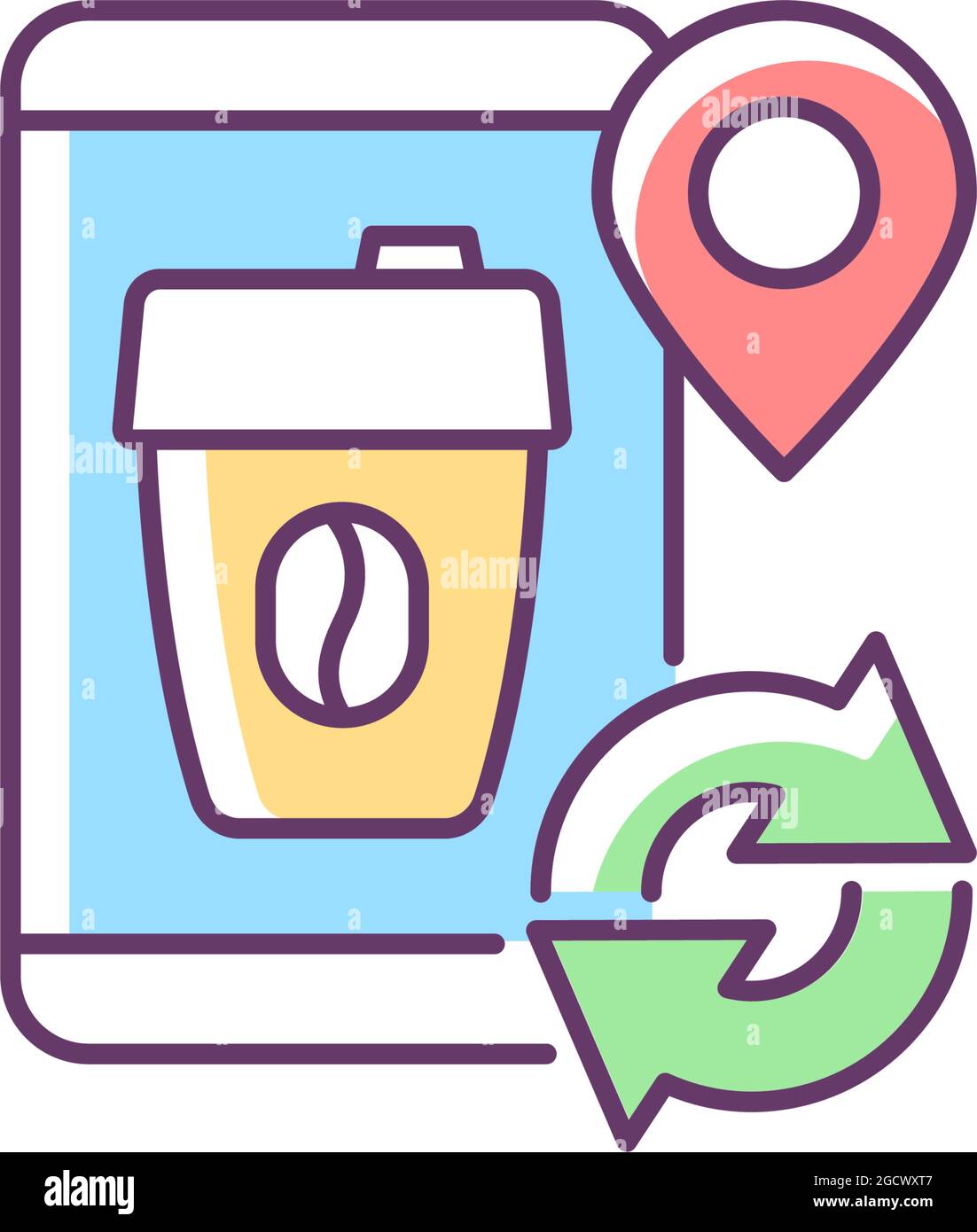 Coffee to go refill cup RGB color icon Stock Vector Image & Art - Alamy