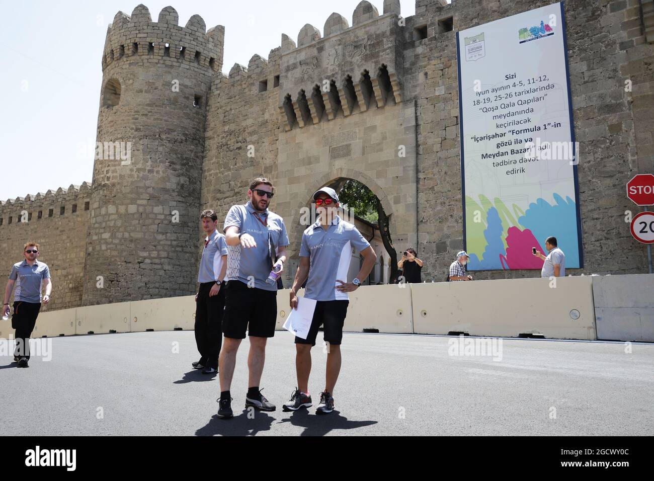 Rio Haryanto (IDN) Manor Racing walks the circuit with the team ...