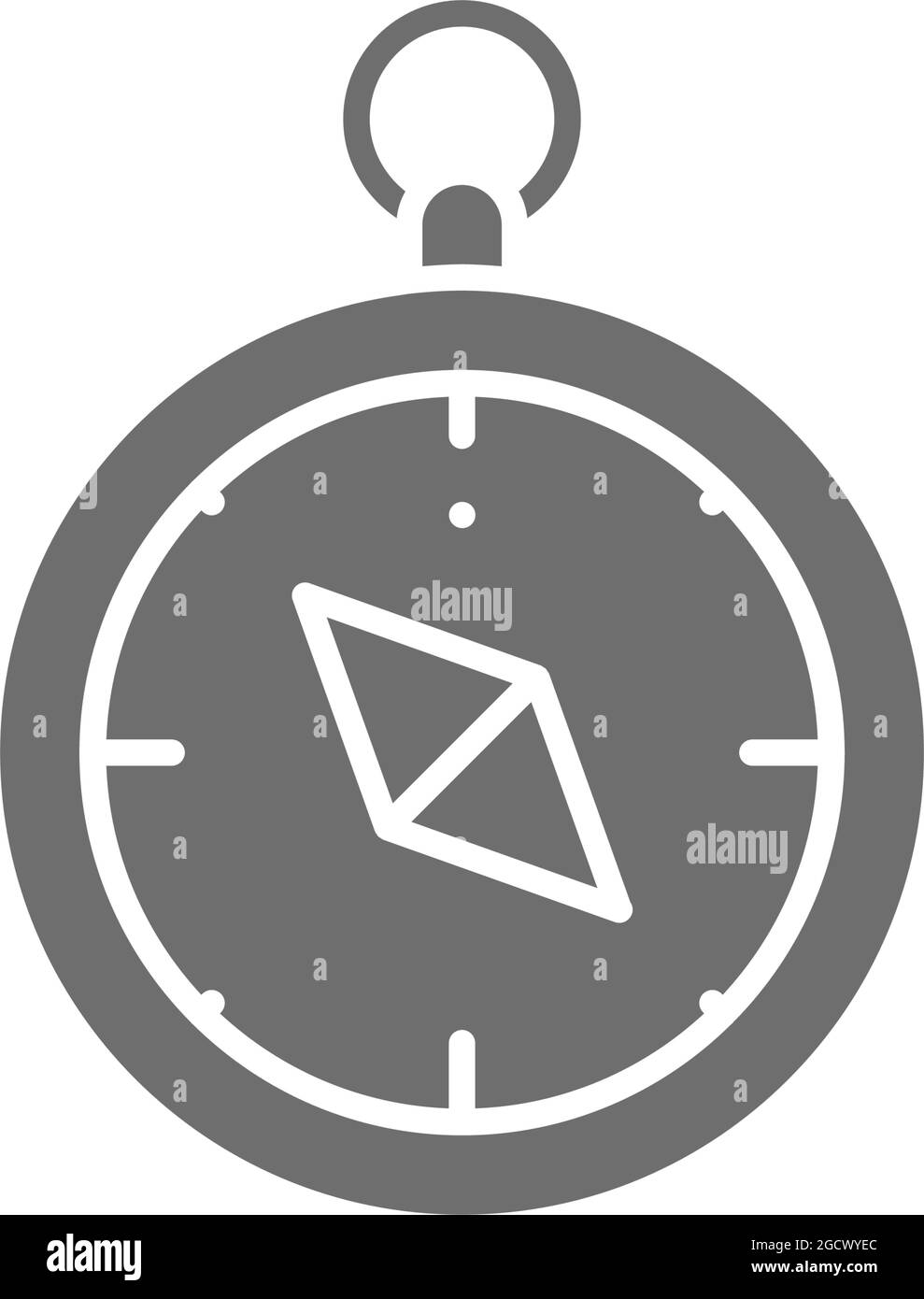 Vector compass, navigator grey icon. Isolated on white background Stock ...
