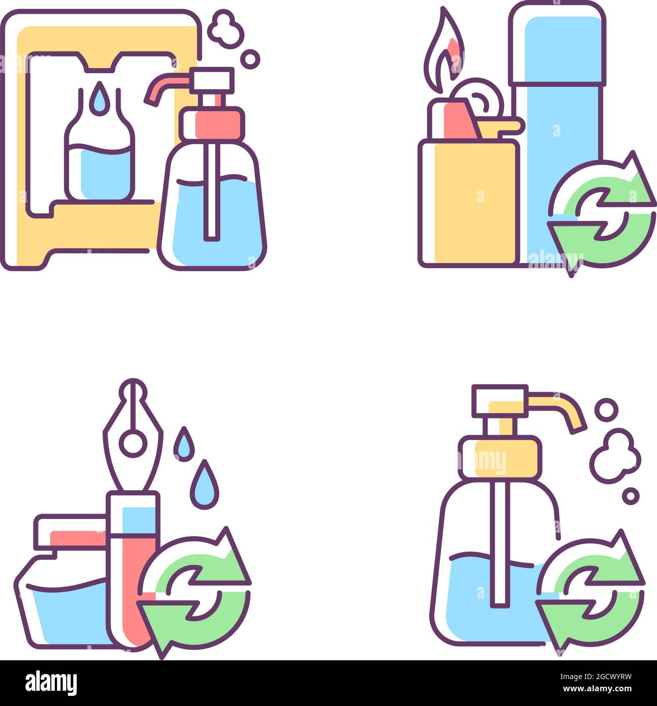Products refill RGB color icons set Stock Vector Image & Art - Alamy