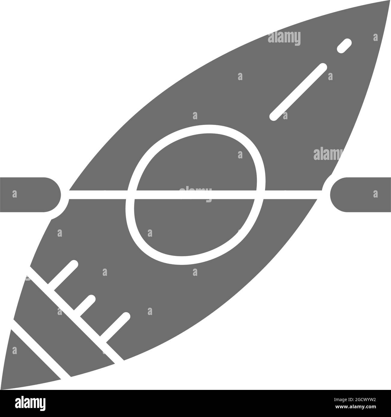 Vector canoe, rafting boat, kayaking grey icon Stock Vector Image & Art ...