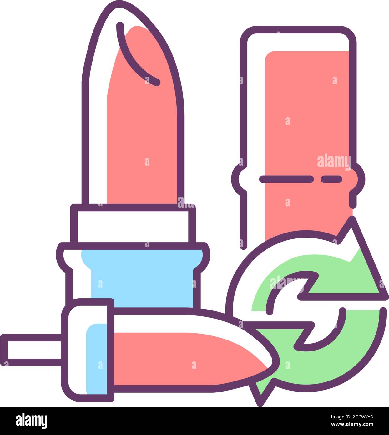 Refillable lipstick RGB color icon Stock Vector Image & Art - Alamy