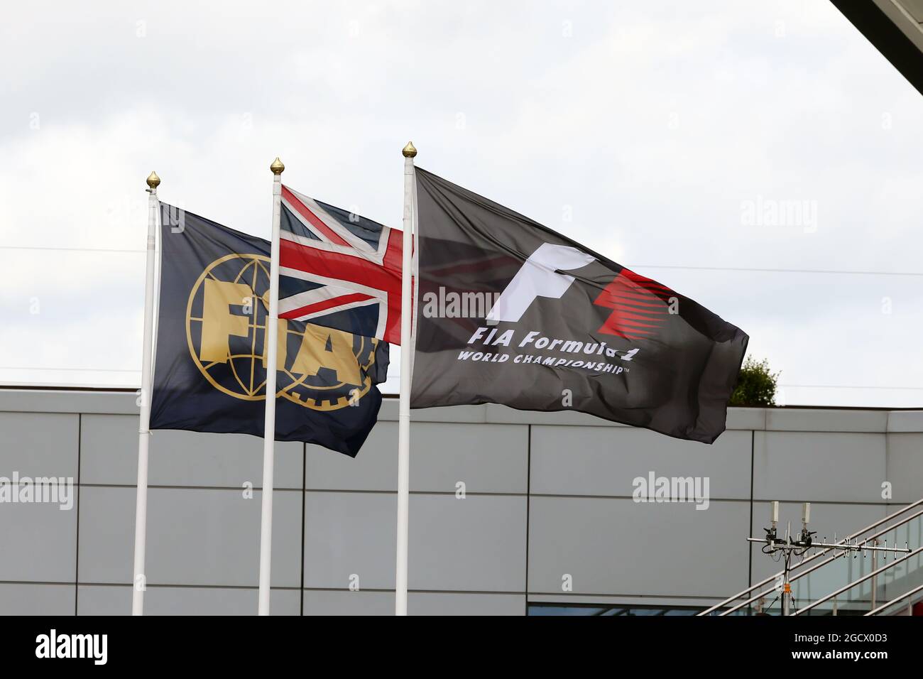 FIA, Union, and F1 flags. British Grand Prix, Friday 8th July 2016 ...