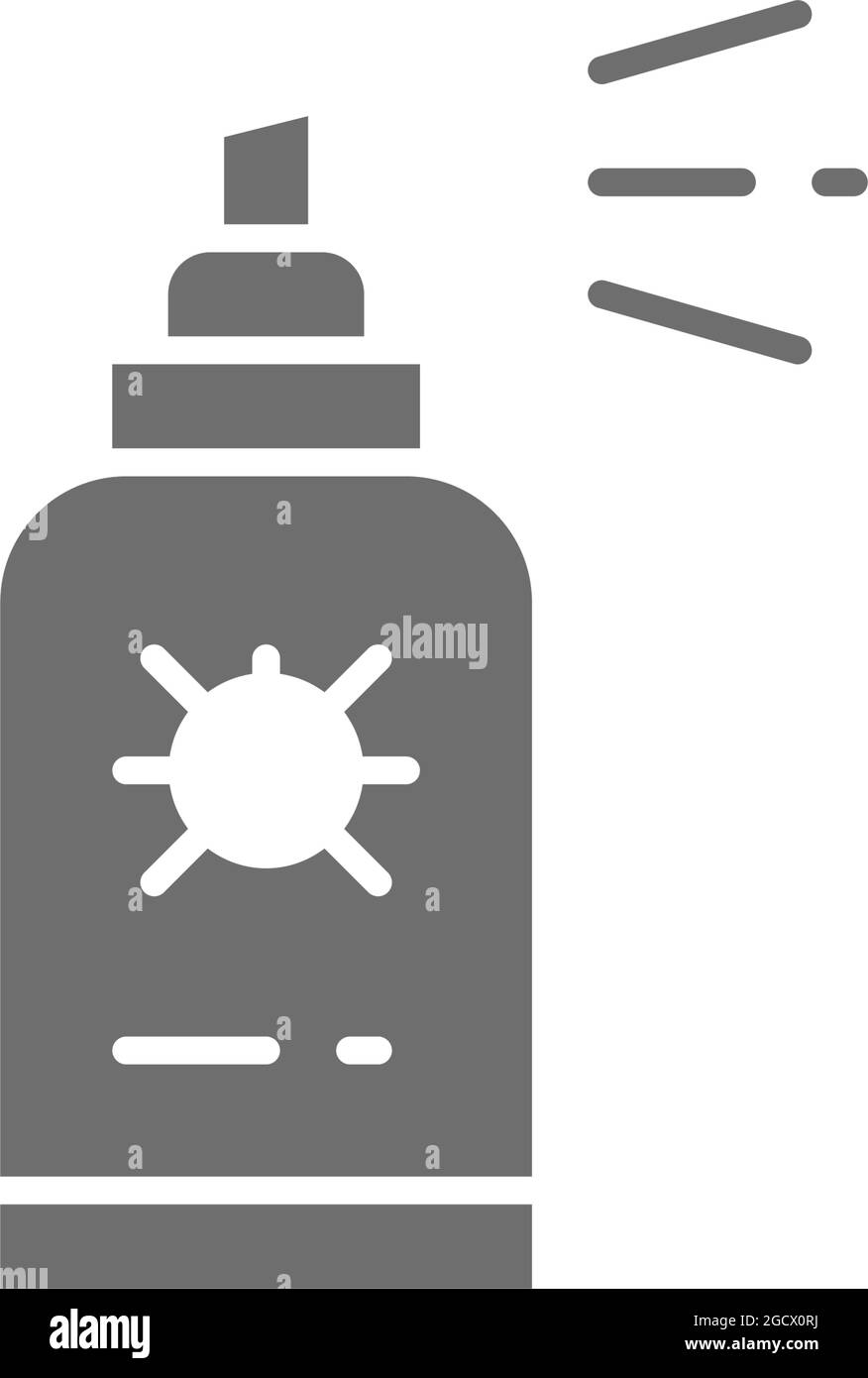 Vector insect spray, bug disinfection grey icon Stock Vector Image ...